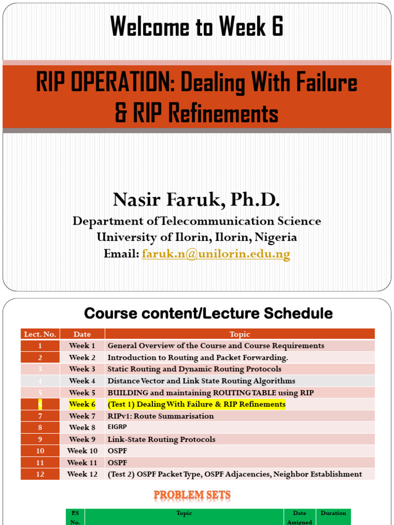 RIP Routing: Failure Management & Refinements | PDF | Routing ...