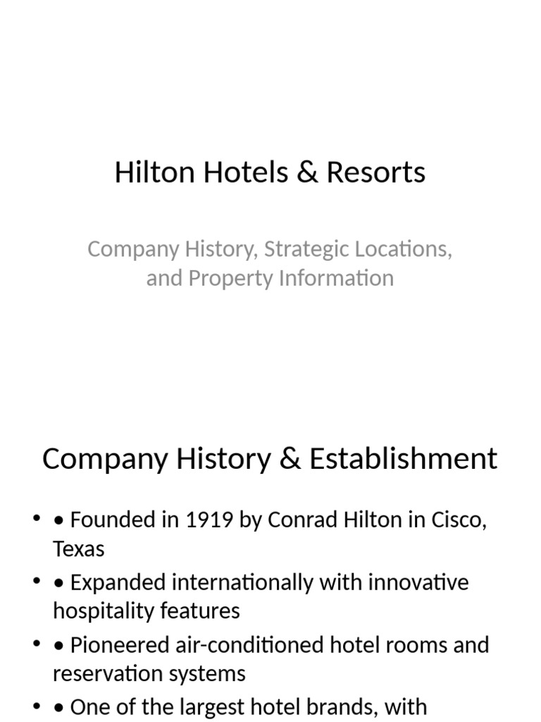 Hilton Hotels Presentation | PDF