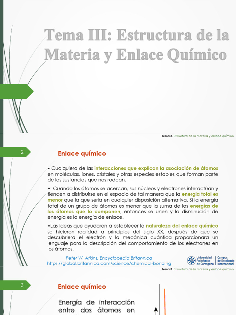 Tema 3 - Enlace Químico | PDF | Enlace químico | Orbital Molecular