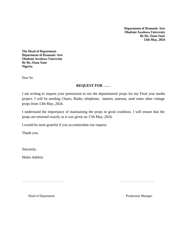 Request Letter For Propsb22 | PDF