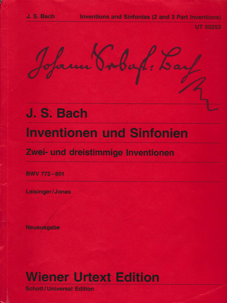J.S.bach-Inventionen Und Sinfonien-BWV 772-801-Wiener Urtext Edition ...