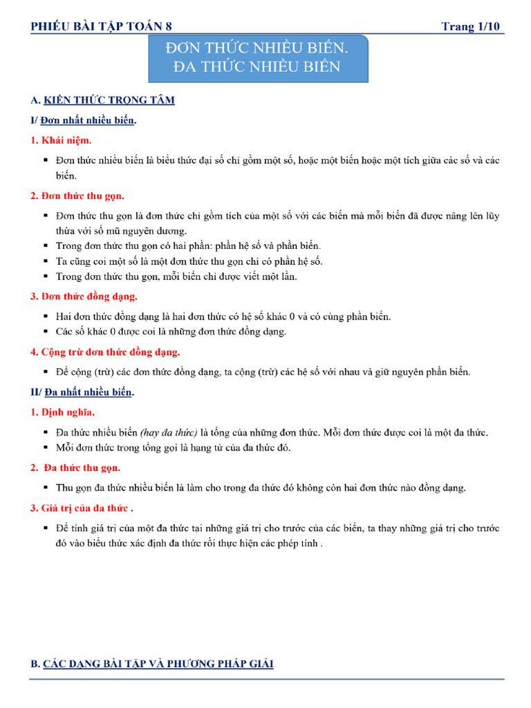 1 Don Thuc Nhieu Bien Da Thuc Nhieu Bien - 2400 - PDF - Gdrive.vip | PDF