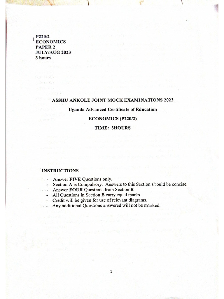 Econ 2 ASSHU Ankole. | PDF