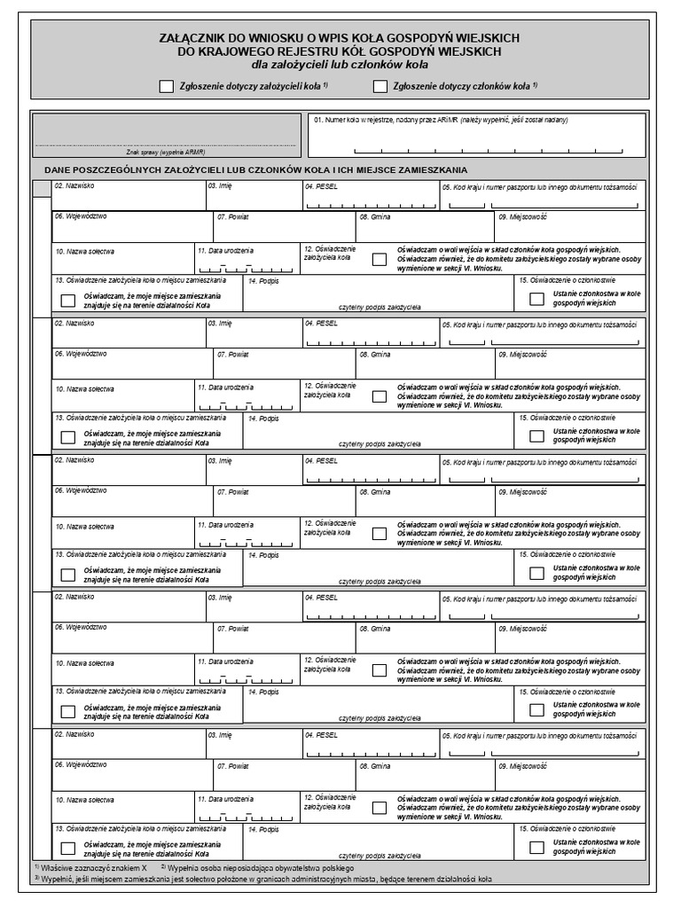 Zalacznik Do Wniosku o Wpis KGW | PDF