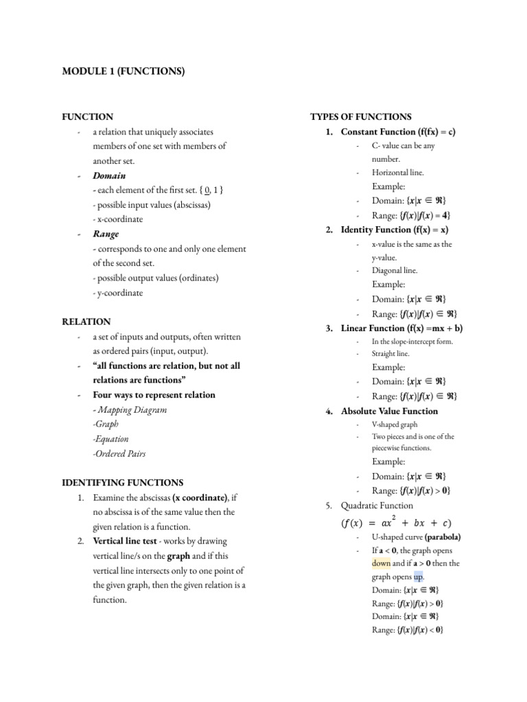 DIFFERENTIAL-CALCULUS-Reviewer | PDF | Function (Mathematics) | Mathematics