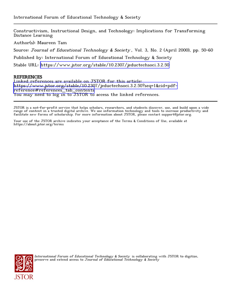 Constructivism, Instructional Design, and Technology - Implications For Transforming Distance ...