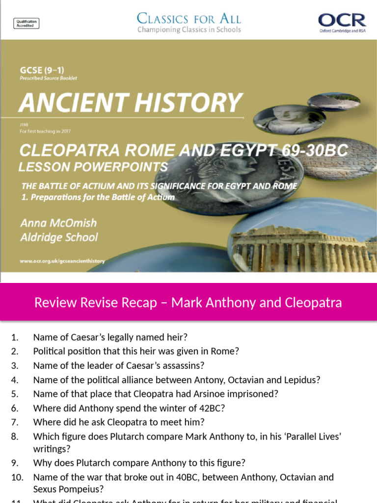 Lesson 1 - Preparations For The Battle of Actium | PDF | Cleopatra ...