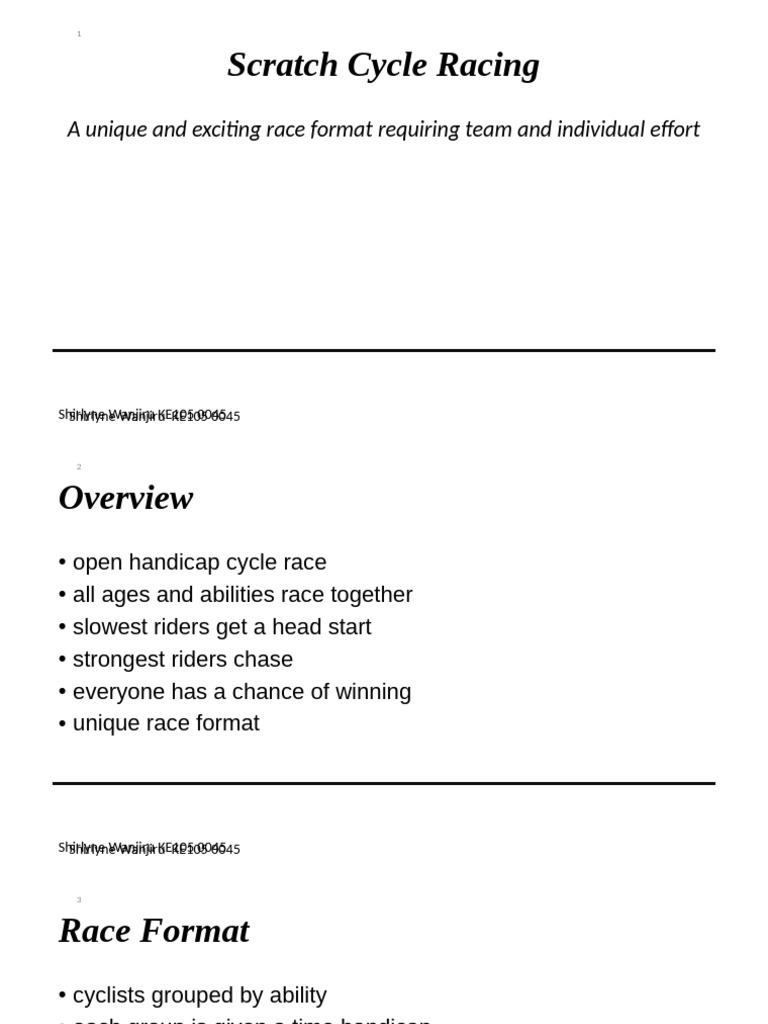 Scratch Cycle Racing | PDF