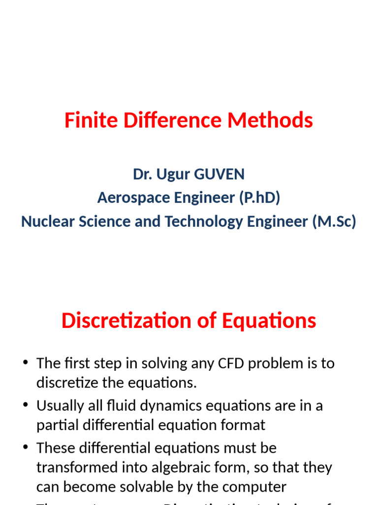 Computational Fluid Dynamics Lectures | PDF | Finite Difference | Equations