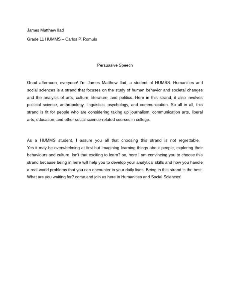 Persuasive Speech | PDF