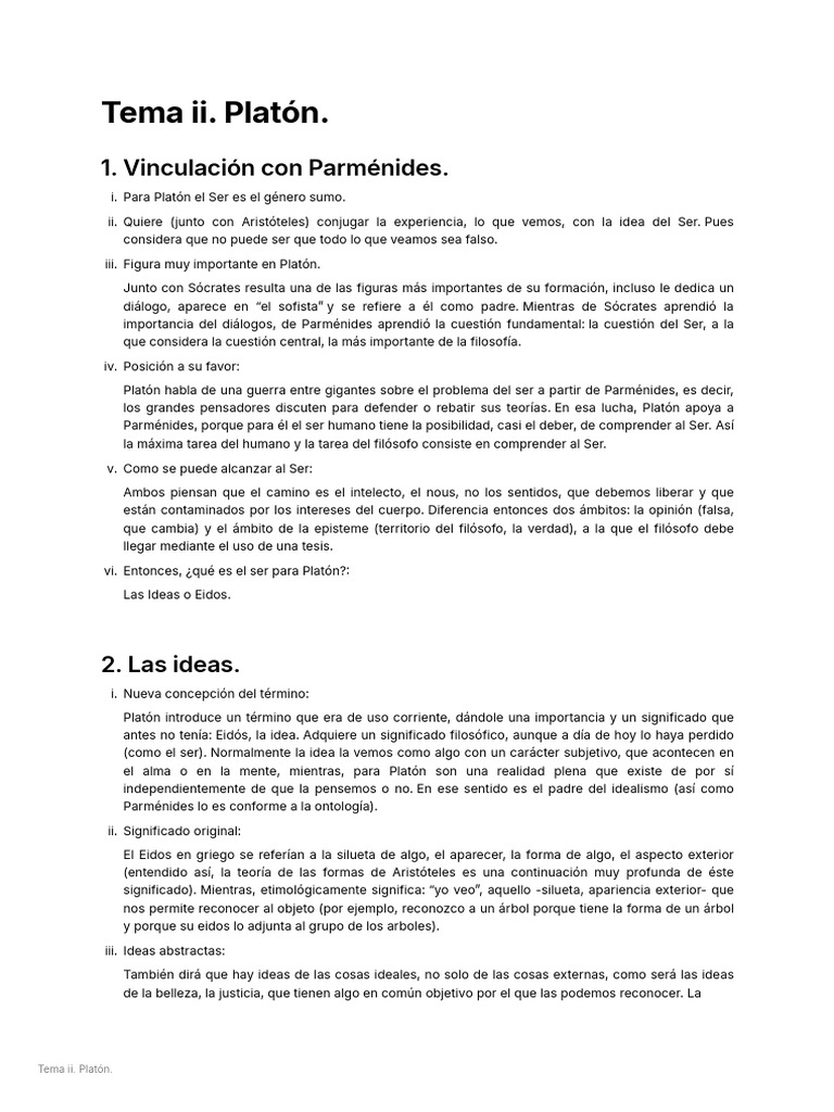Tema 2. Platón | PDF | Platón | Conocimiento
