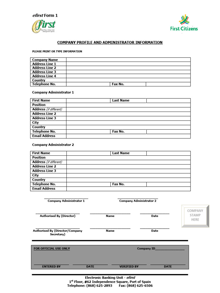efirst form 1 (Blank Form) | PDF