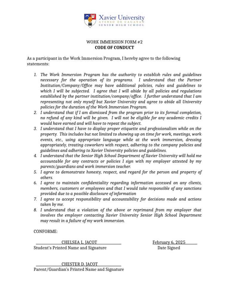 FORM 2 3 Code of Conduct Waiver | PDF | Justice | Crime & Violence