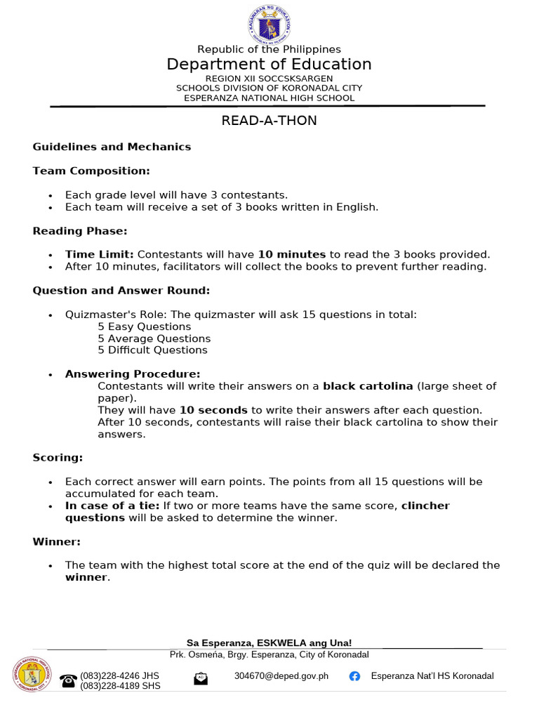 Reading and Book Month Guidelines | PDF | Costume