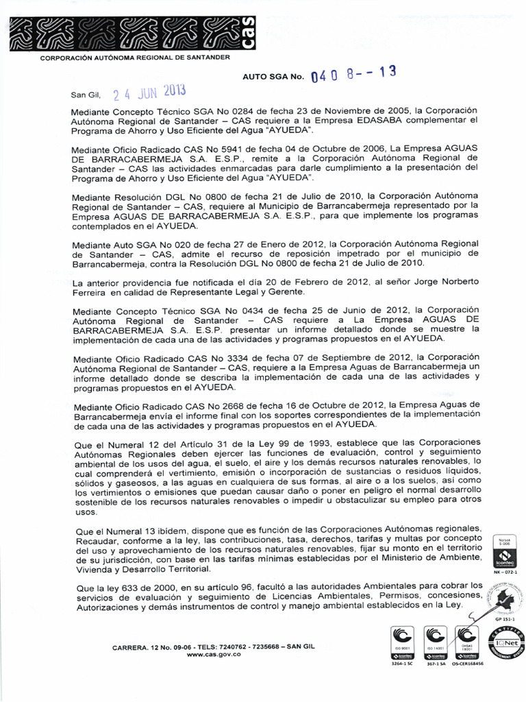 Auto Sga 408-13 | PDF | Economias