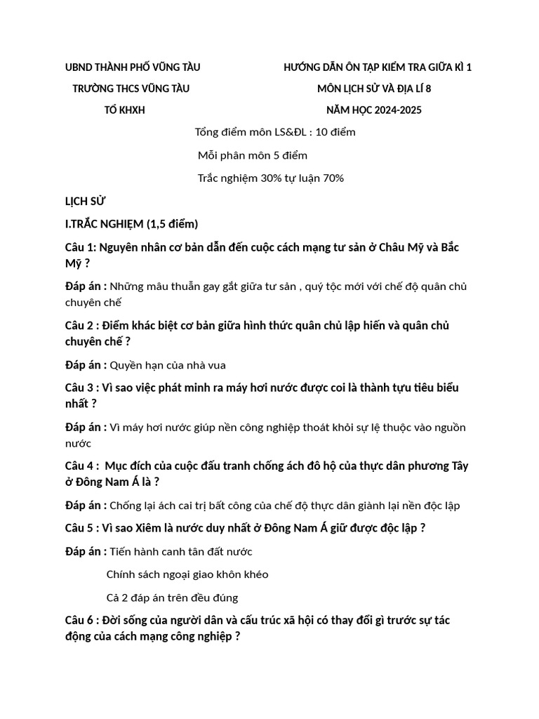 Đề Cương LSDL | PDF