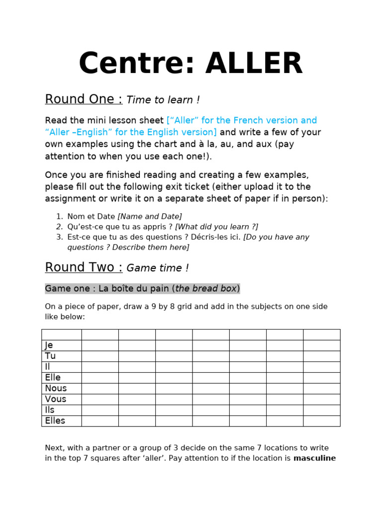 Mastering "Aller" in French: A Guide | PDF | Languages | Foreign ...