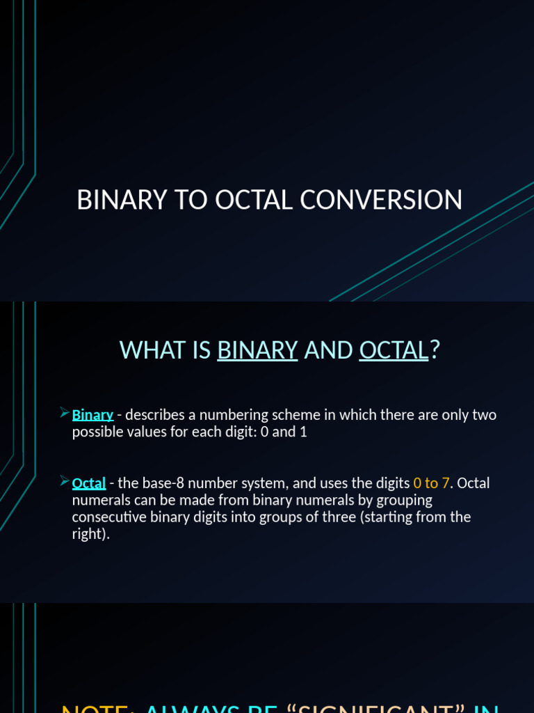 Binary To Octal Conversion | PDF | Computer Engineering | Arithmetic