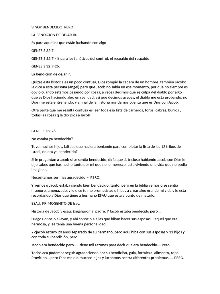 La Bendicion de Dejar Ir | PDF | Jacob | Bendición