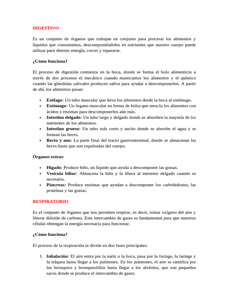 Naturales Carpeta Parcial2 | PDF | Corazón | Pulmón