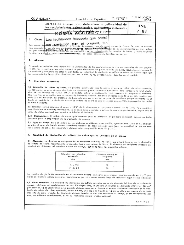 Une 7183 - 1964 | PDF