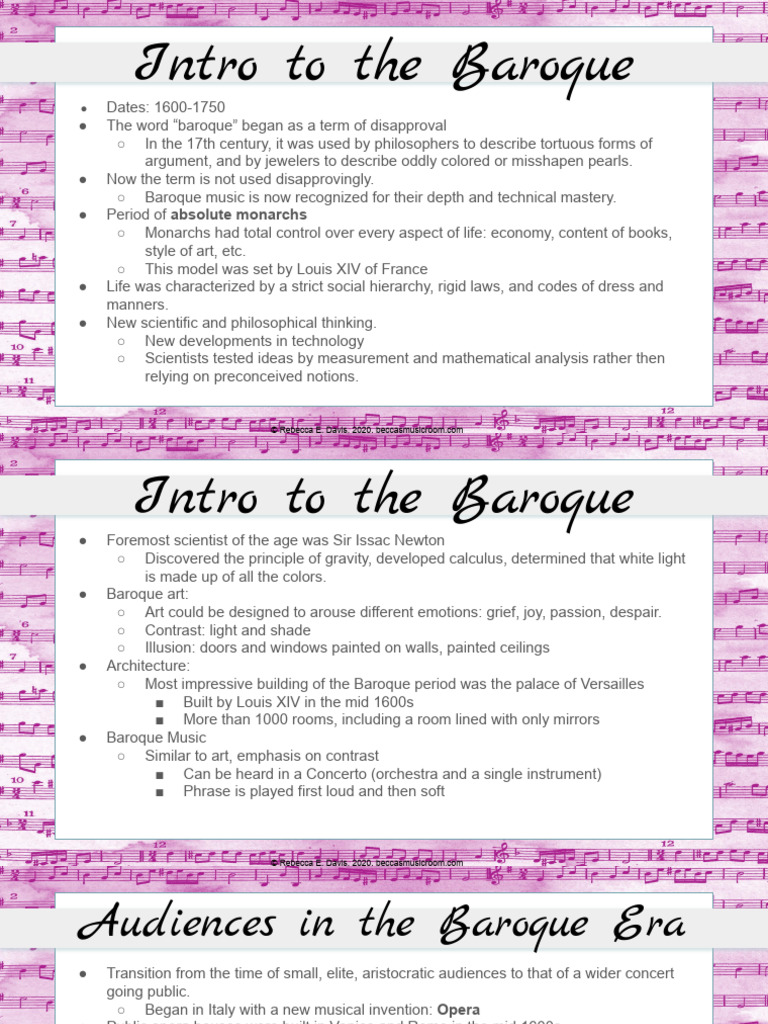 Overview of Baroque Music and Art | PDF | Johann Sebastian Bach ...