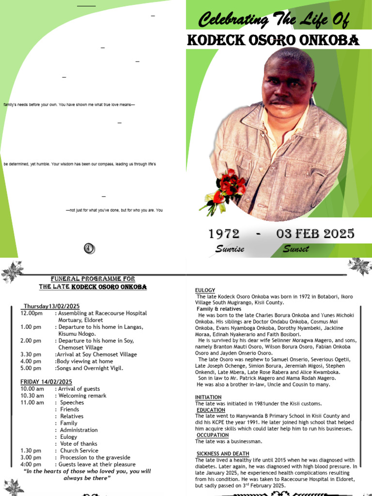 KODECK OSORO ONKOBA eulogy | PDF | Love