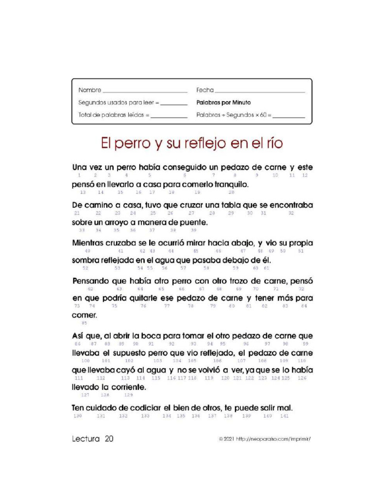 El Perro y Su Reflejo en El Rio | PDF