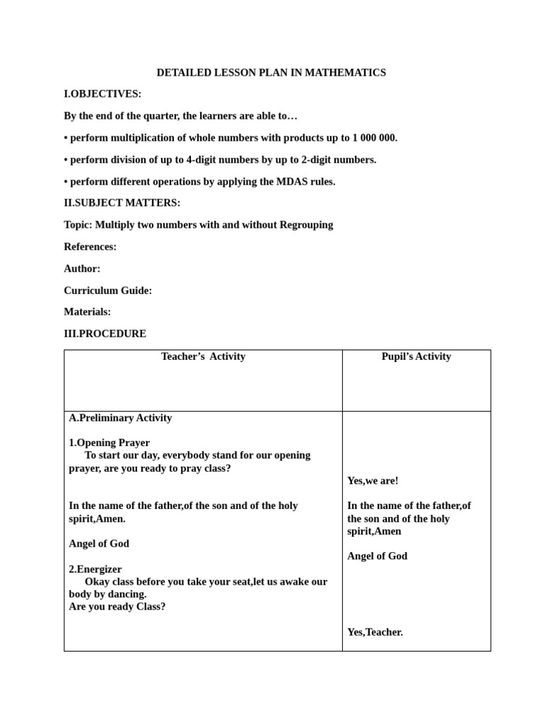 LP in Math 2nd Quarter Lesson 1 | PDF