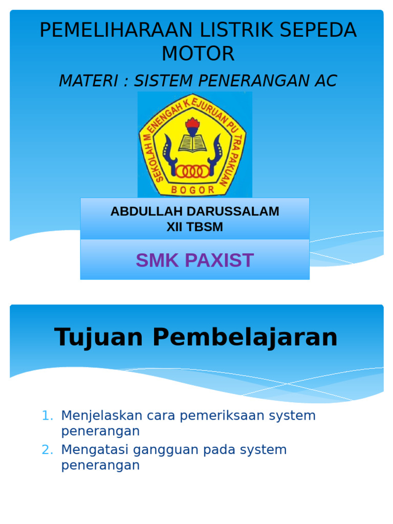 Sistem Penerangan Ac Sepeda Motorkelas Xii | PDF