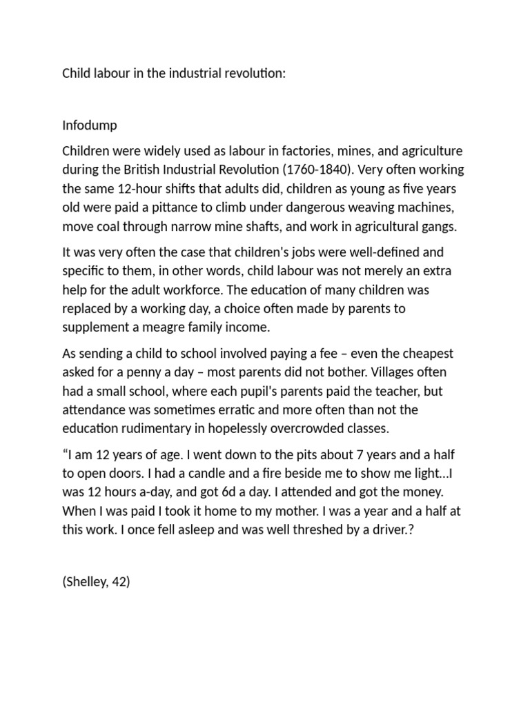 Child labour in the industrial revolution | PDF | Industrial Revolution ...