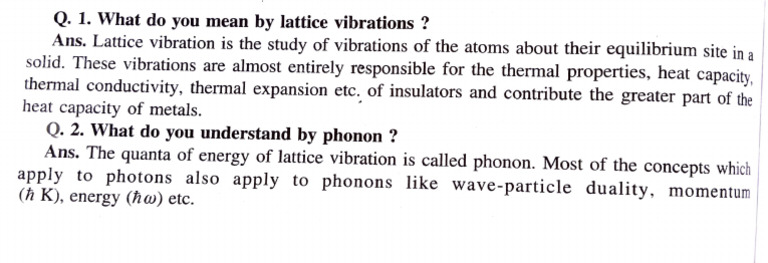 Lattice Vibration and Phonon | PDF