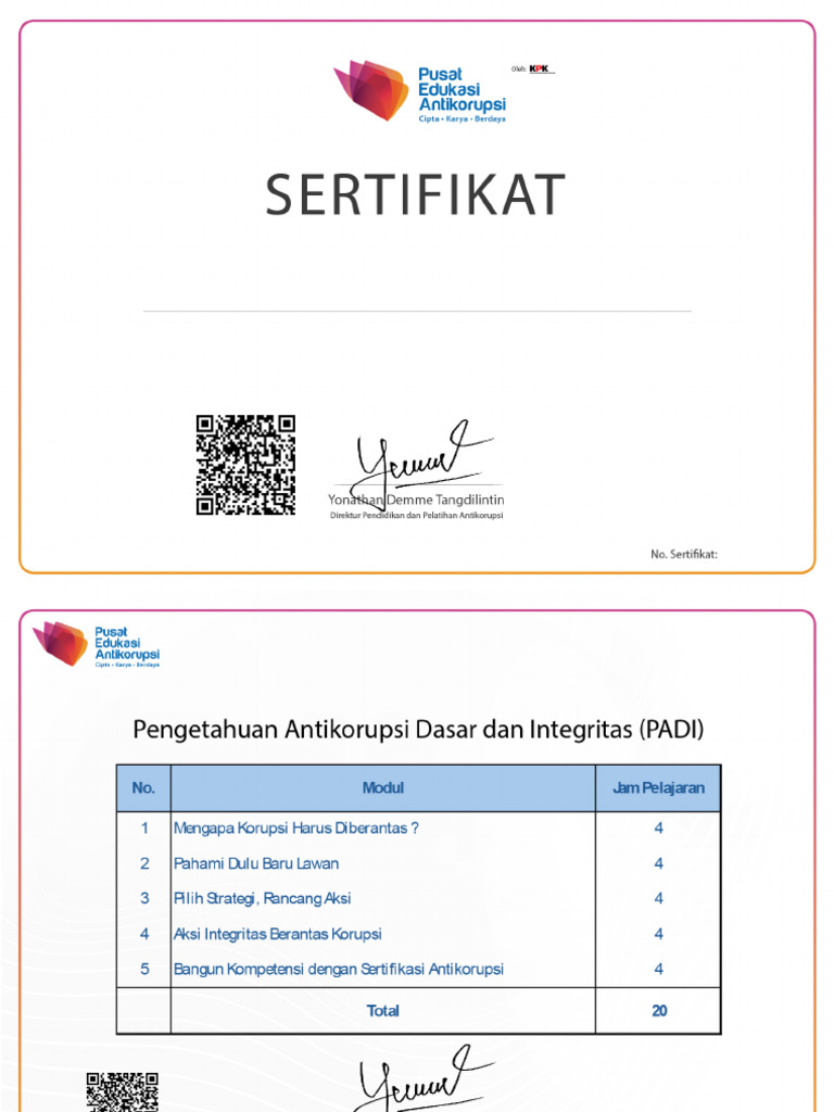 Sertifikat Kelulusan E-Learning PADI - UMUM | PDF