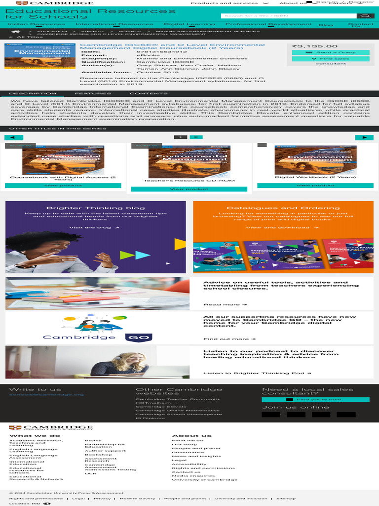 Marine & Environmental Sciences Cambridge University Press | PDF | Learning