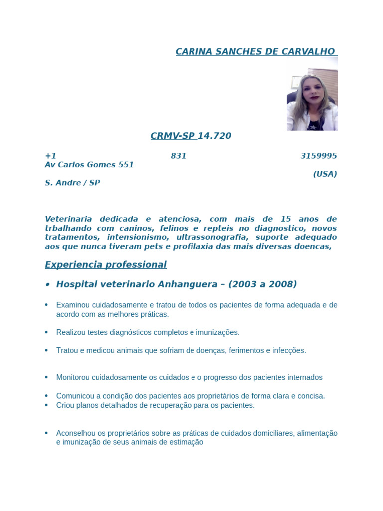 CV Carina Sanches | PDF