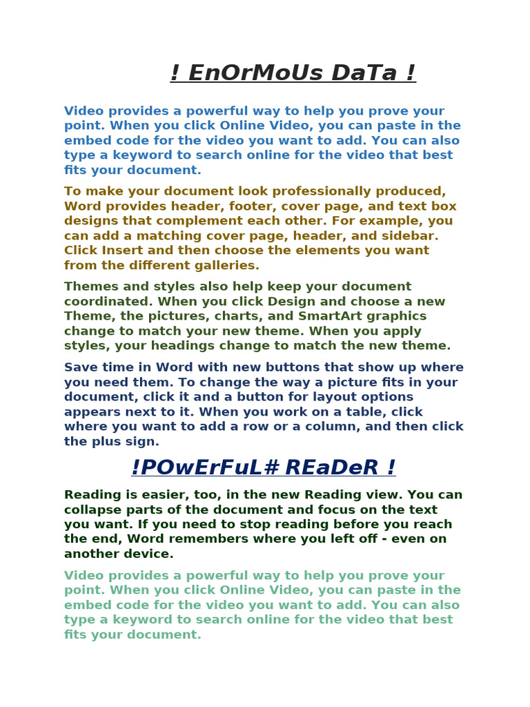 EnOrMoUs DaTa and POWERFUL READER | PDF | Page Layout | Computing