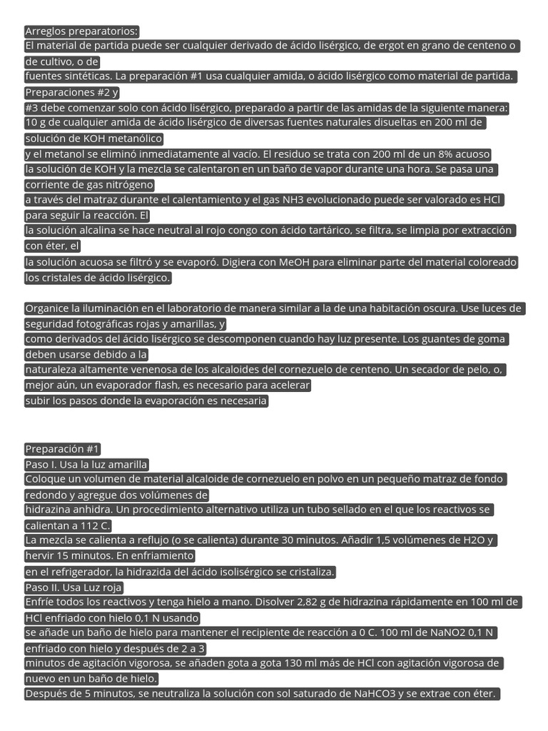 Formula LSD | PDF | Agua | Solvente