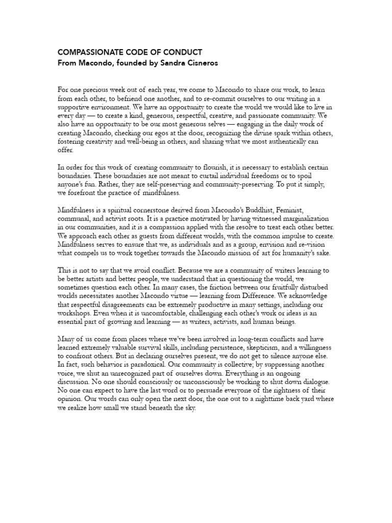 Macondo's Compassionate Conduct Guide | PDF | Psychology