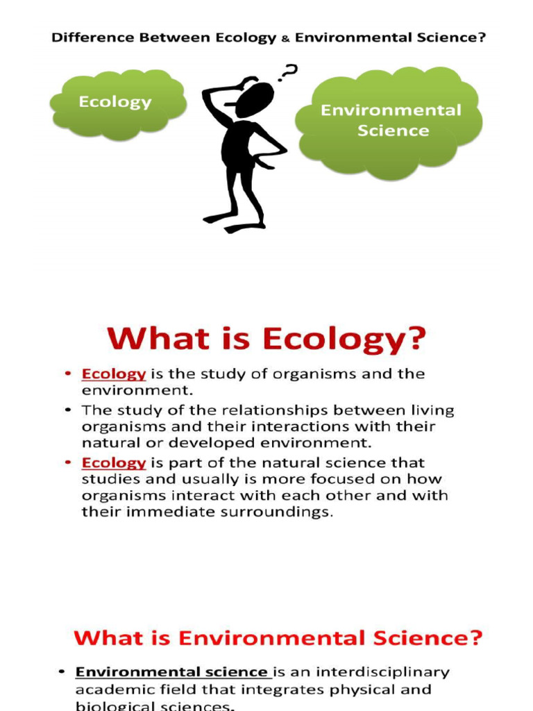 Envi Sci Vs Ecology | PDF