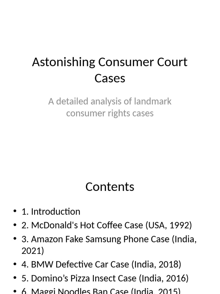 Consumer Court Cases PPT | PDF