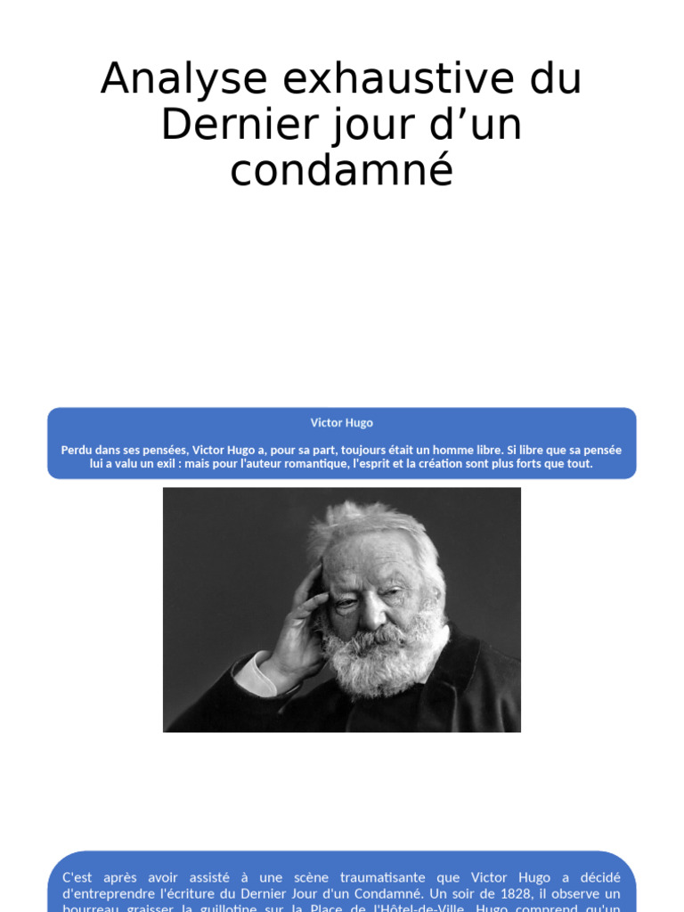 Analyse du Dernier Jour d'un Condamné | PDF | Victor Hugo | Peine capitale