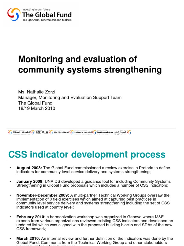 Community Systems Strengthening Guide | PDF | Monitoring And Evaluation | Community