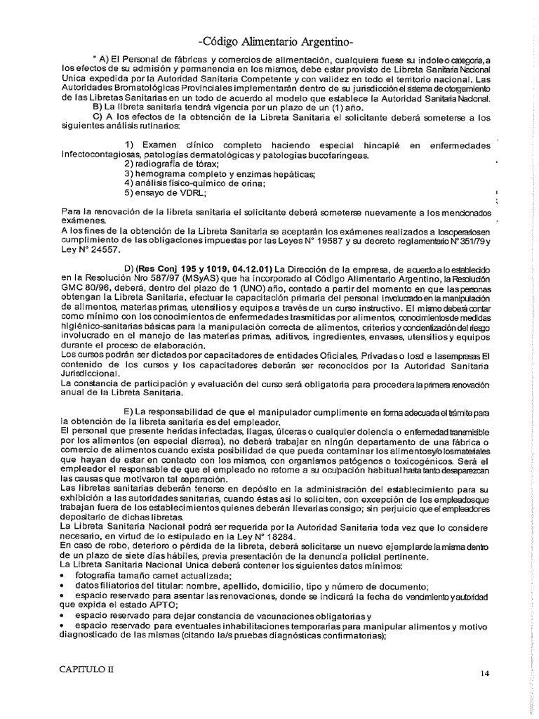Codigo Alimentario Argentino | PDF