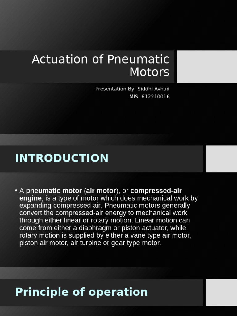 Actuation of Pneumatic Motors | PDF