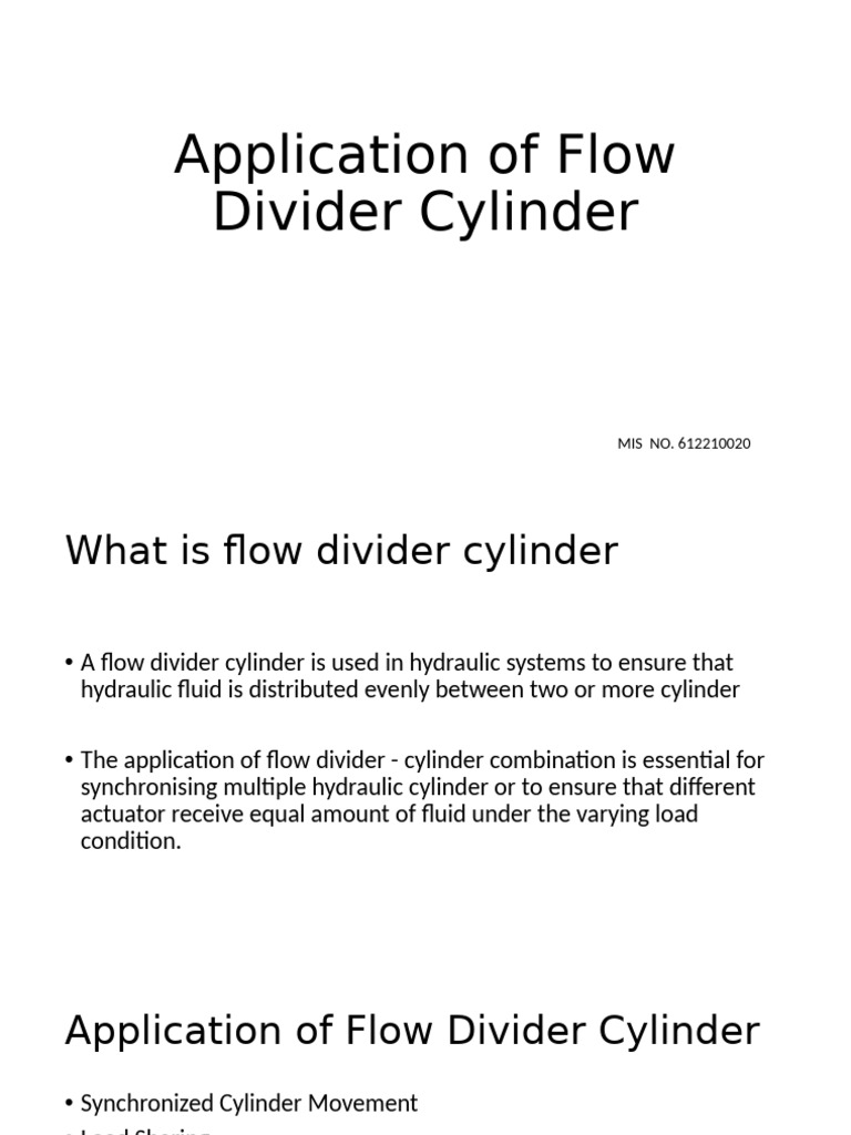 Application of Flow Divider Cylinder | PDF