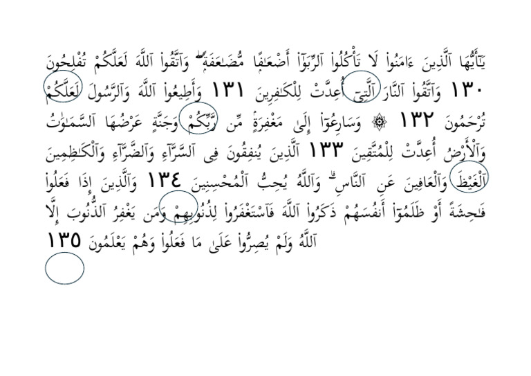 Ali Imran 130-135 | PDF