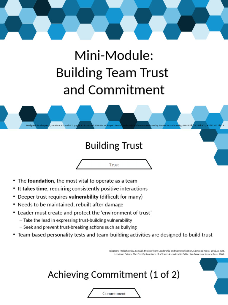 Mini Module 19 - Building Team Trust and Commitment | PDF | Leadership | Behavioural Sciences