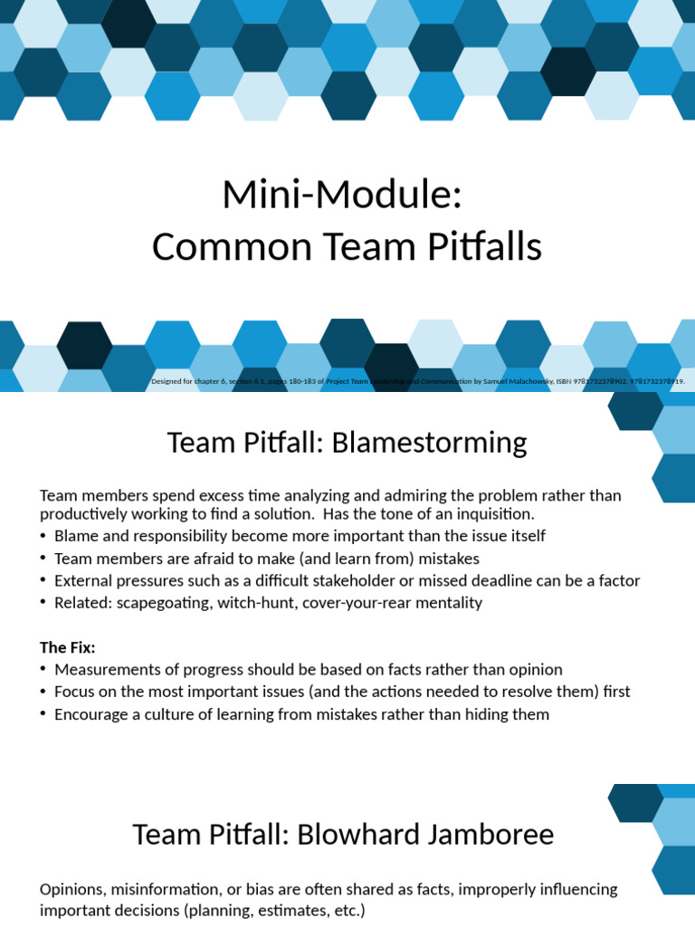 Mini Module 27 - Common Team Pitfalls | PDF | Risk | Social Psychology