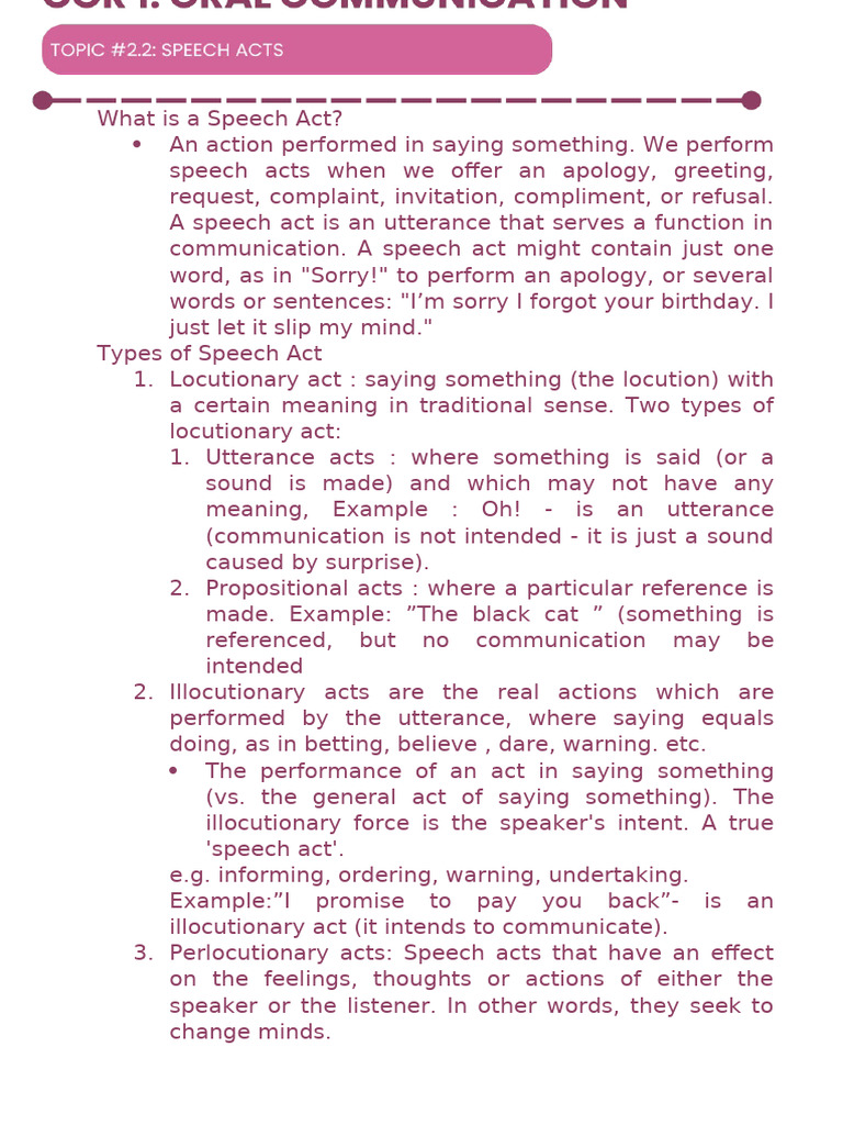 COR 1 Oral Communication For Contexts (2nd Quarter) | PDF | Persuasion ...