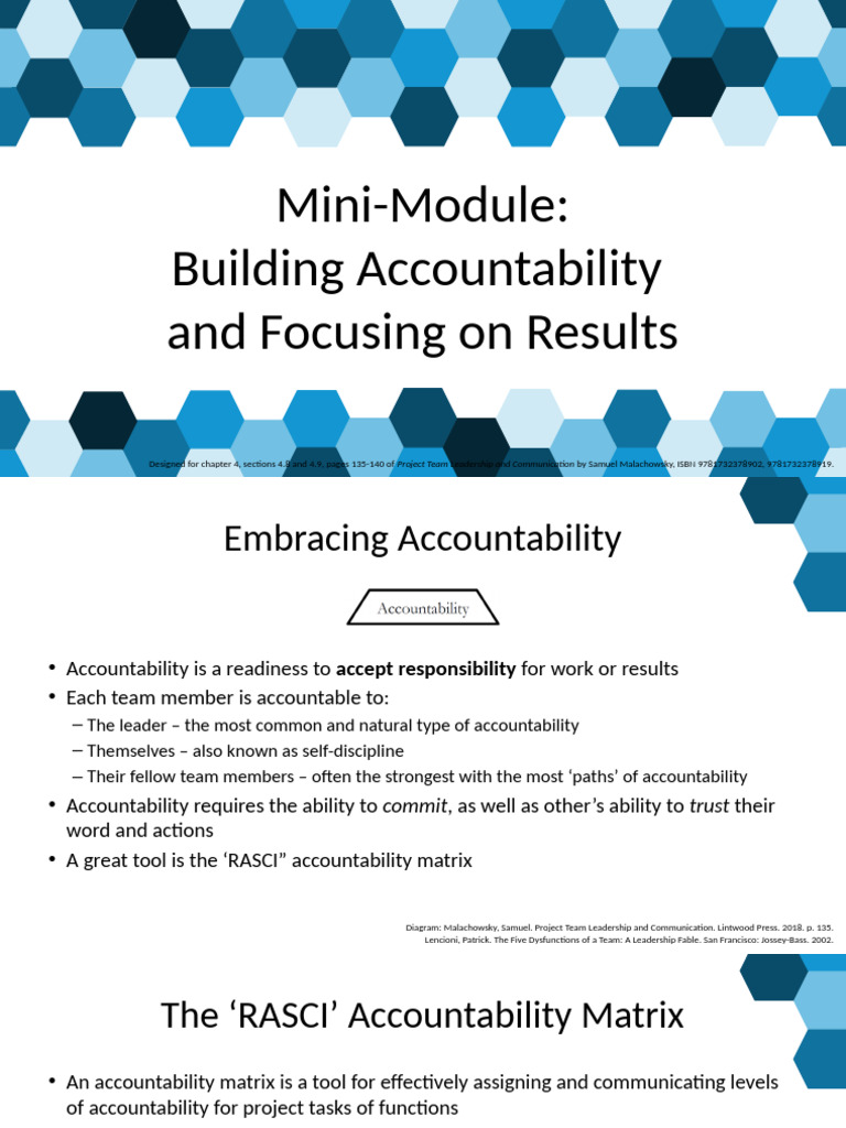 Mini Module 21 - Building Accountability and Focusing On Results | PDF
